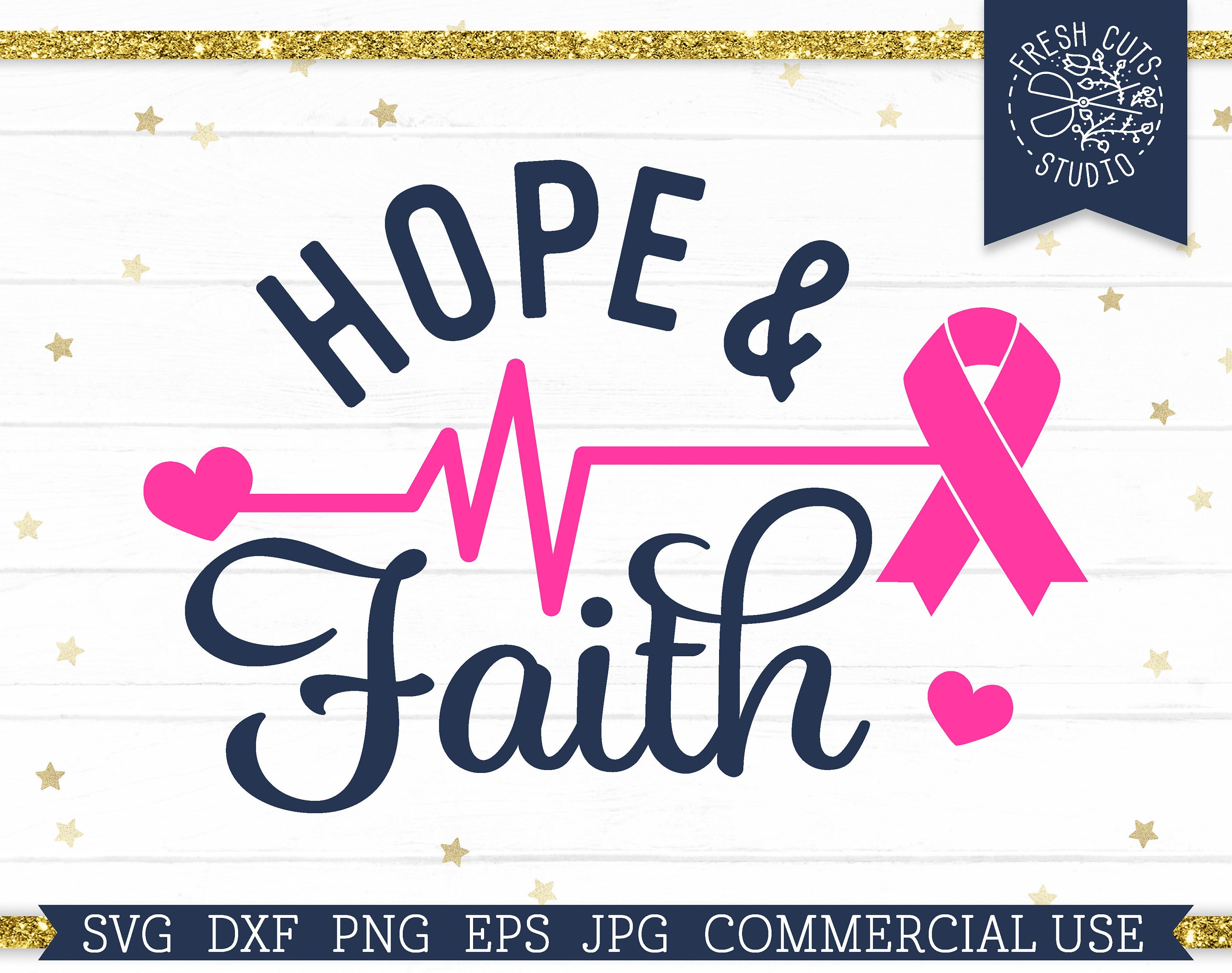 Hope and Faith Svg Breast Cancer Svg Cancer Awareness Cut | Etsy