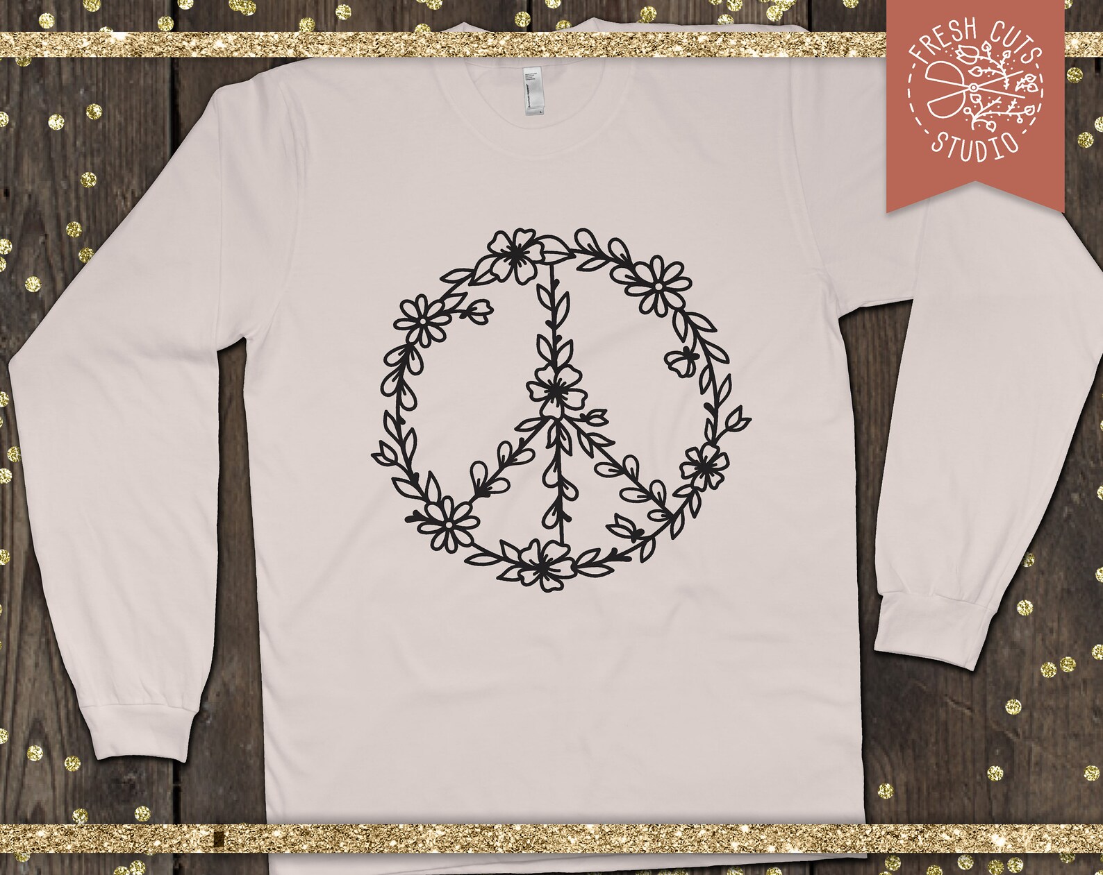 Floral Peace Sign SVG Hippie Boho Wildflower Cut File for | Etsy