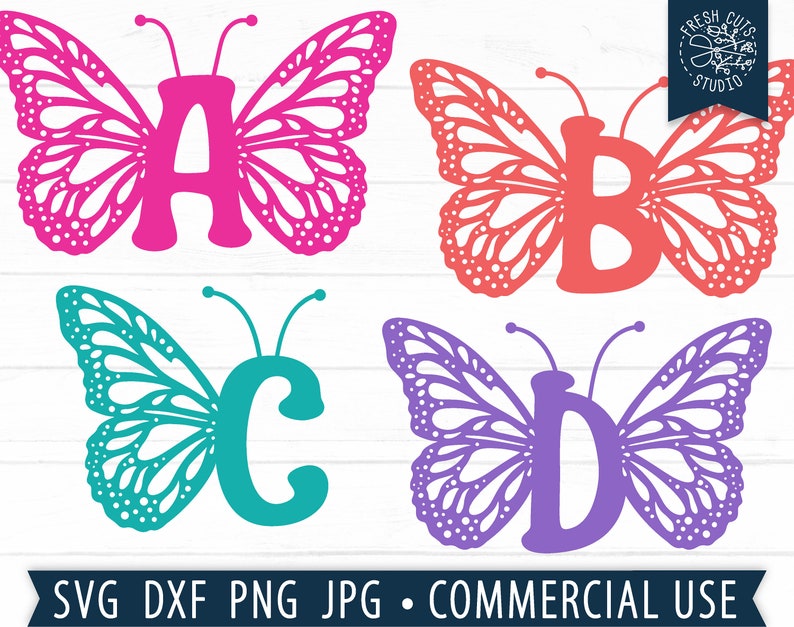 Butterfly Letters SVG Alphabet Cut File Cricut Silhouette - Etsy