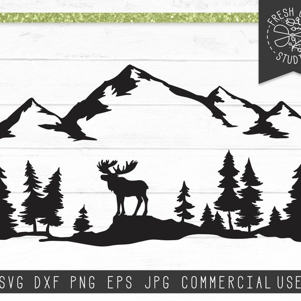 Moose and Trees - Etsy