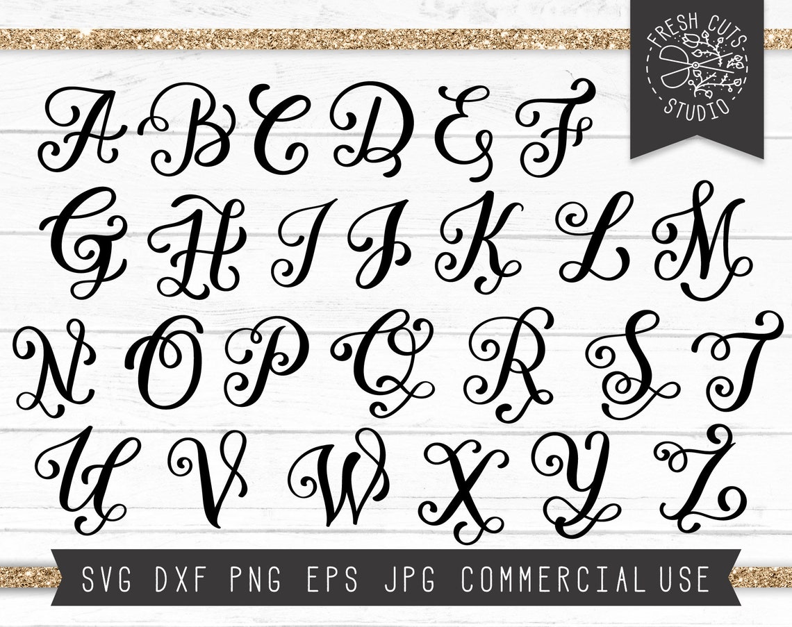 Fancy Letters SVG Cut Files for Cricut Monogram Letters - Etsy Canada