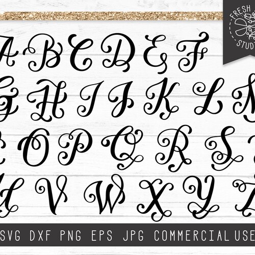 Fancy Monogram Letters SVG Cut Files for Cricut Fancy - Etsy