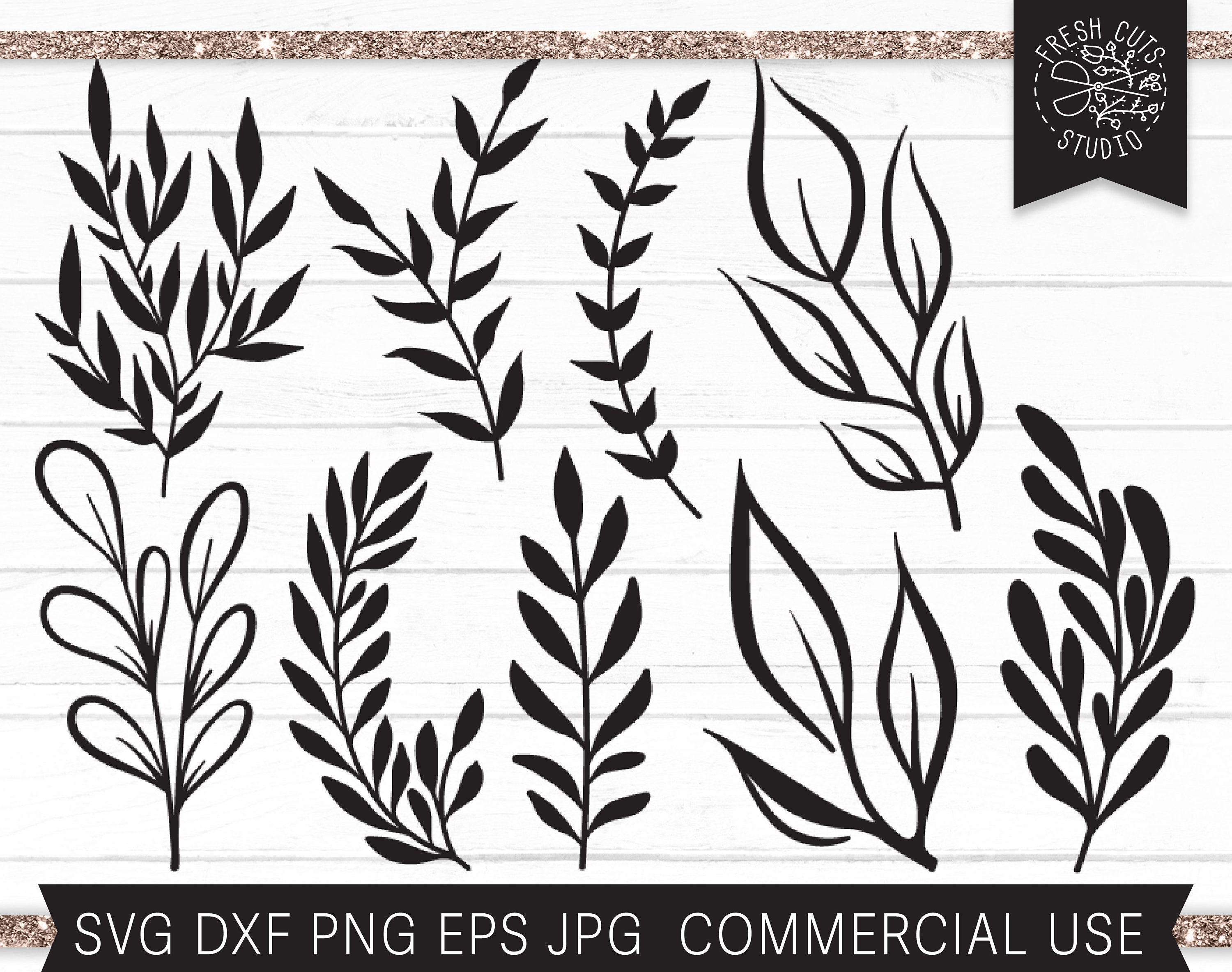 Leaf SVG File, Leaves Svg Cut Files for Cricut, Doodle Plant Svg, Plant ...