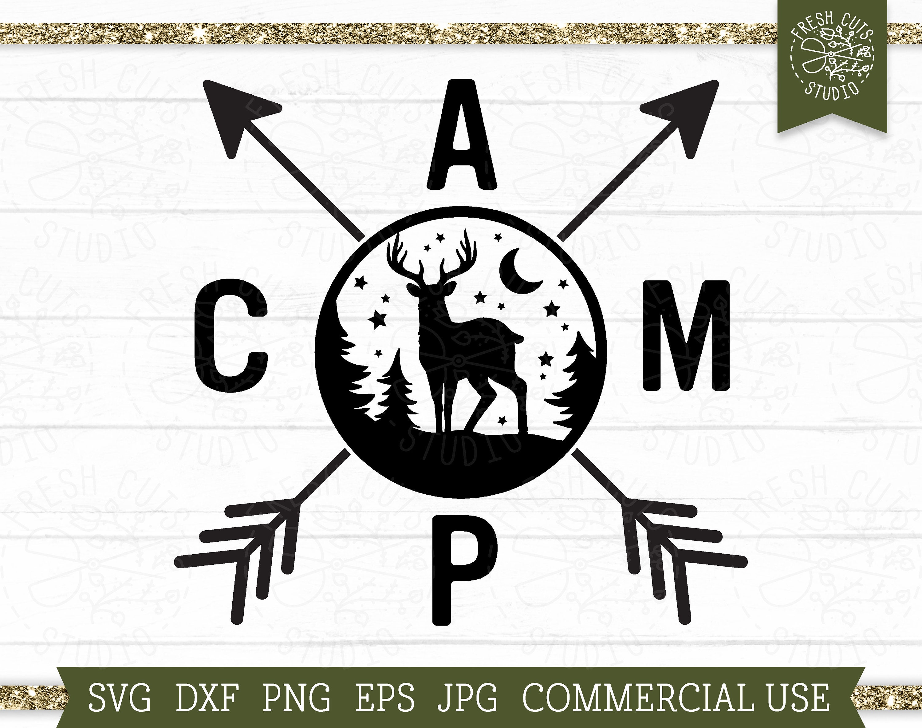 Camp SVG Deer Cut File for Cricut, Digital Download, Wilderness Camping ...