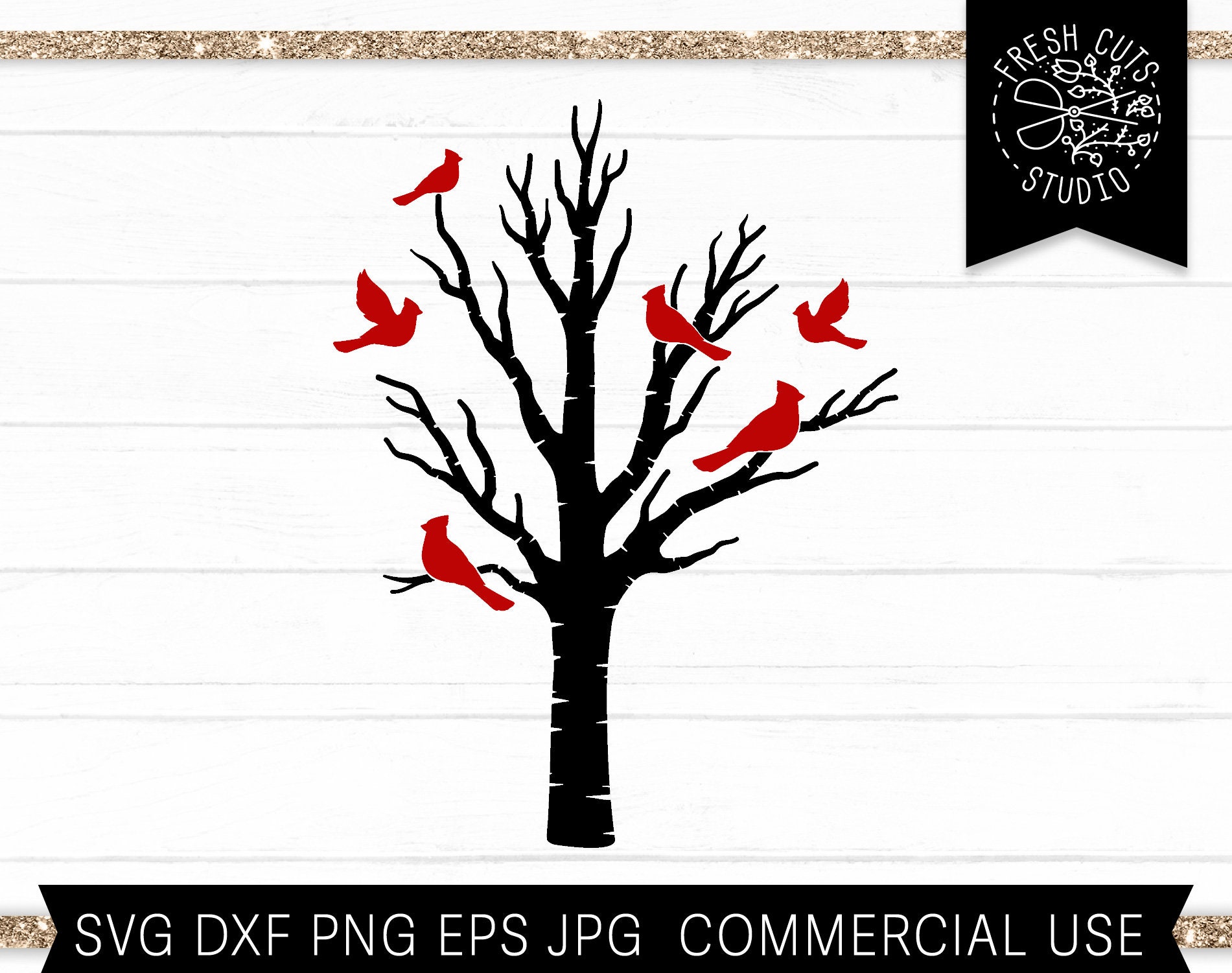 Cardinal SVG File Cardinals in Tree Cardinal on Branch | Etsy