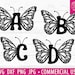 Butterfly Letters SVG Alphabet Cut Files, Individual Letters, Butterfly ...