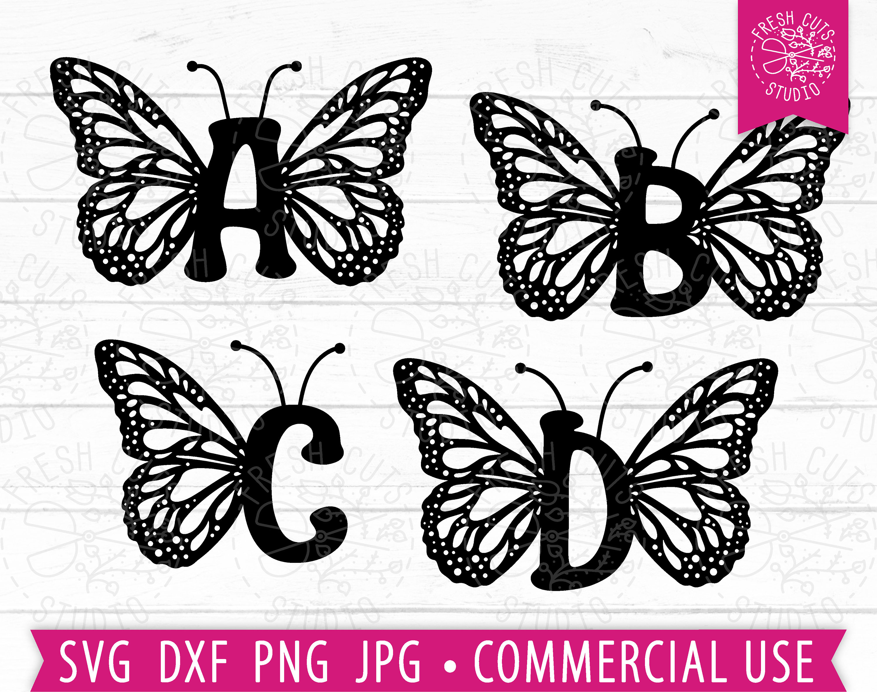 Butterfly Letters SVG Alphabet Cut Files, Individual Letters, Butterfly ...