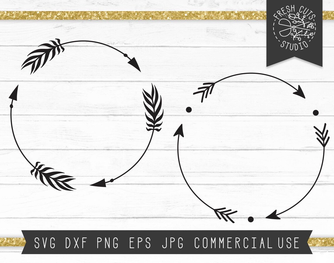 Arrow Wreath Svg Cut Files for Cricut Instant Download, Arrow Monogram ...