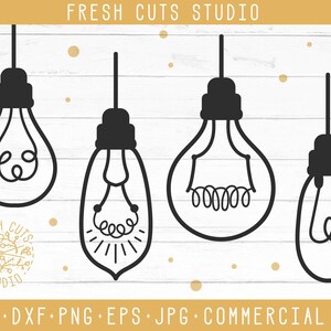 Light Bulb Svg Instant Download Design Edison Bulb Clipart | Etsy