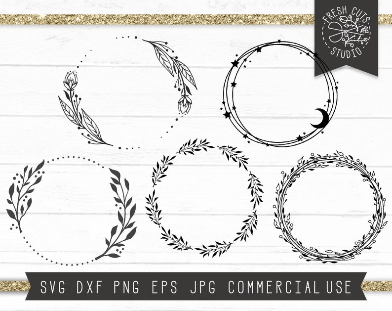 Wreath SVG BUNDLE Instant Download Monogram Frame SVG Twine | Etsy Canada