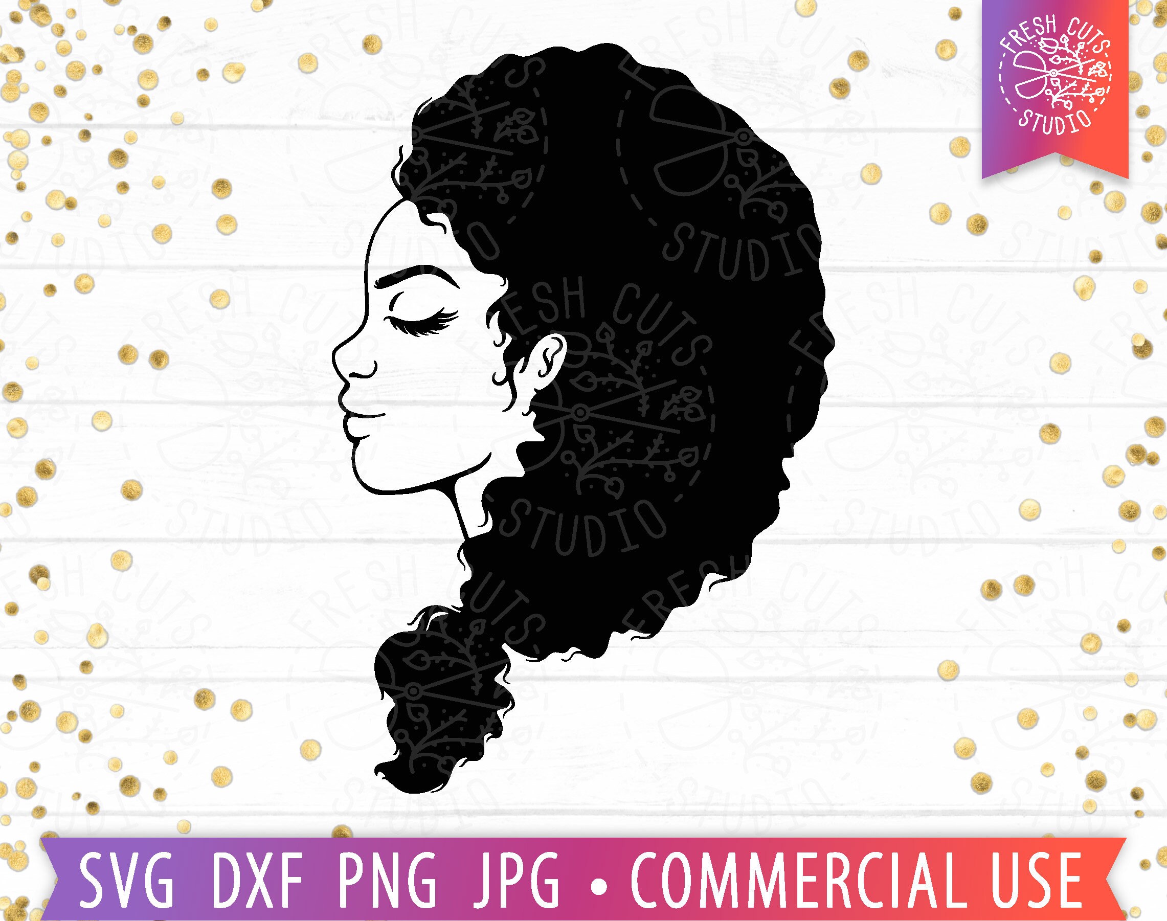 Black Woman SVG Curly Hair svg Face svg Eyelashes svg - Etsy México