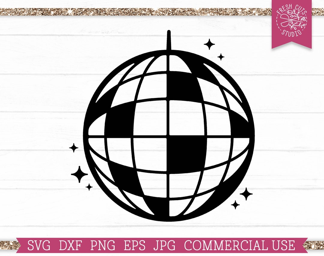 Disco Ball SVG Cut File for Cricut and Silhouette, Commercial Use ...