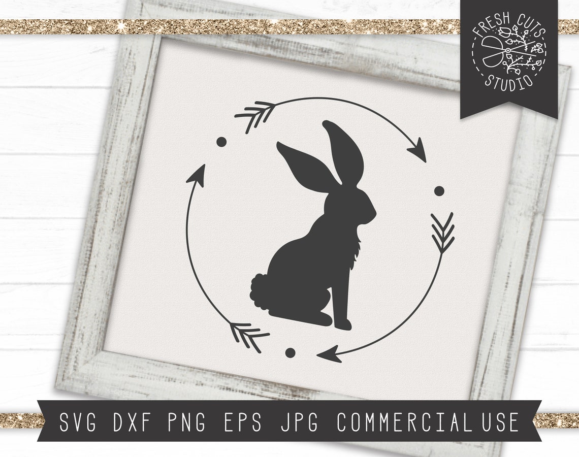 Rabbit Wreath SVG Cut File for Cricut Rustic Easter Svg - Etsy