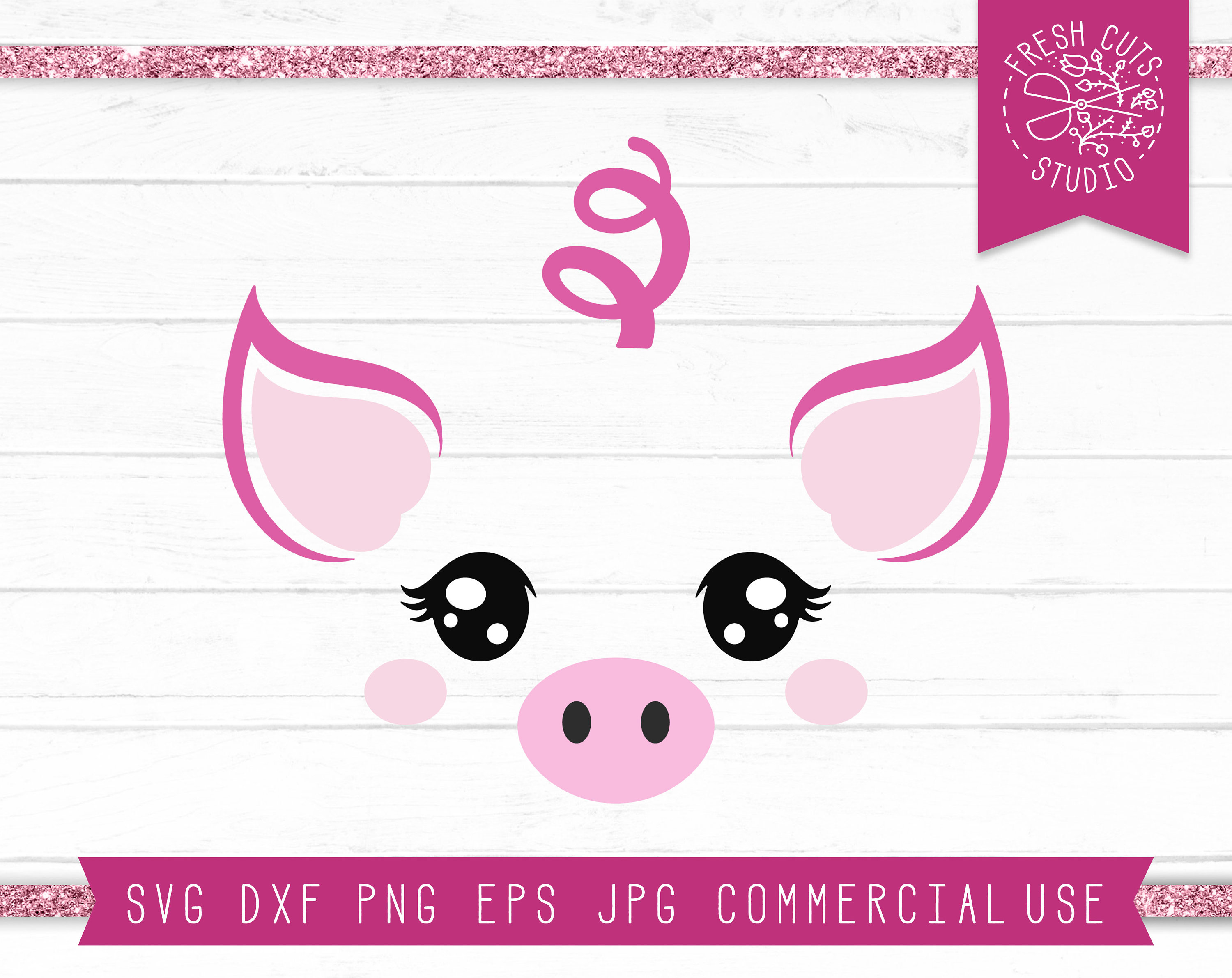 Pig SVG, Pig Faces SVG Cut File for Cricut, Farm Svg, Girl Pig Svg ...