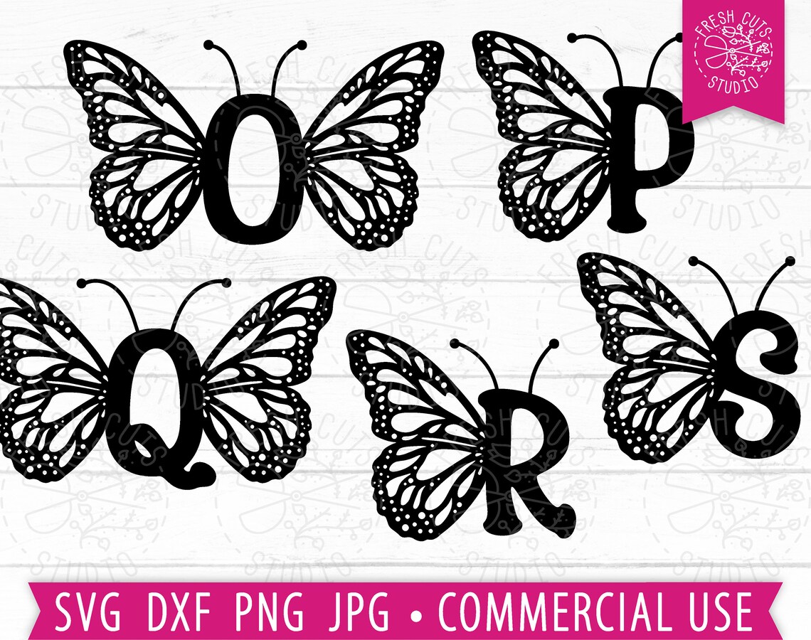 Butterfly Letters SVG Alphabet Cut File Cricut, Silhouette, Butterfly ...