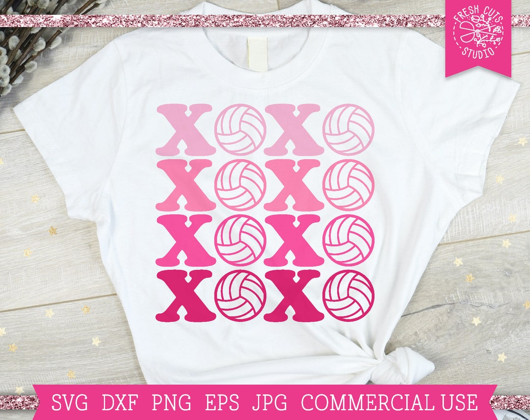 Valentine Volleyball SVG, XOXO Cut File Cricut, Silhouette, Retro ...