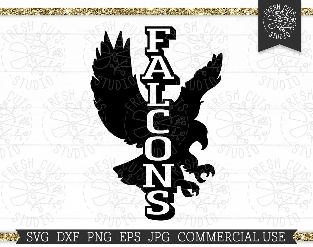 Falcons SVG Cut File for Cricut, Sports SVG Cuttable, Retro Team Design ...