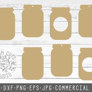Mason Jar Gift Tag SVG Silhouette Cut Files, Scrapbooking Jar Design ...