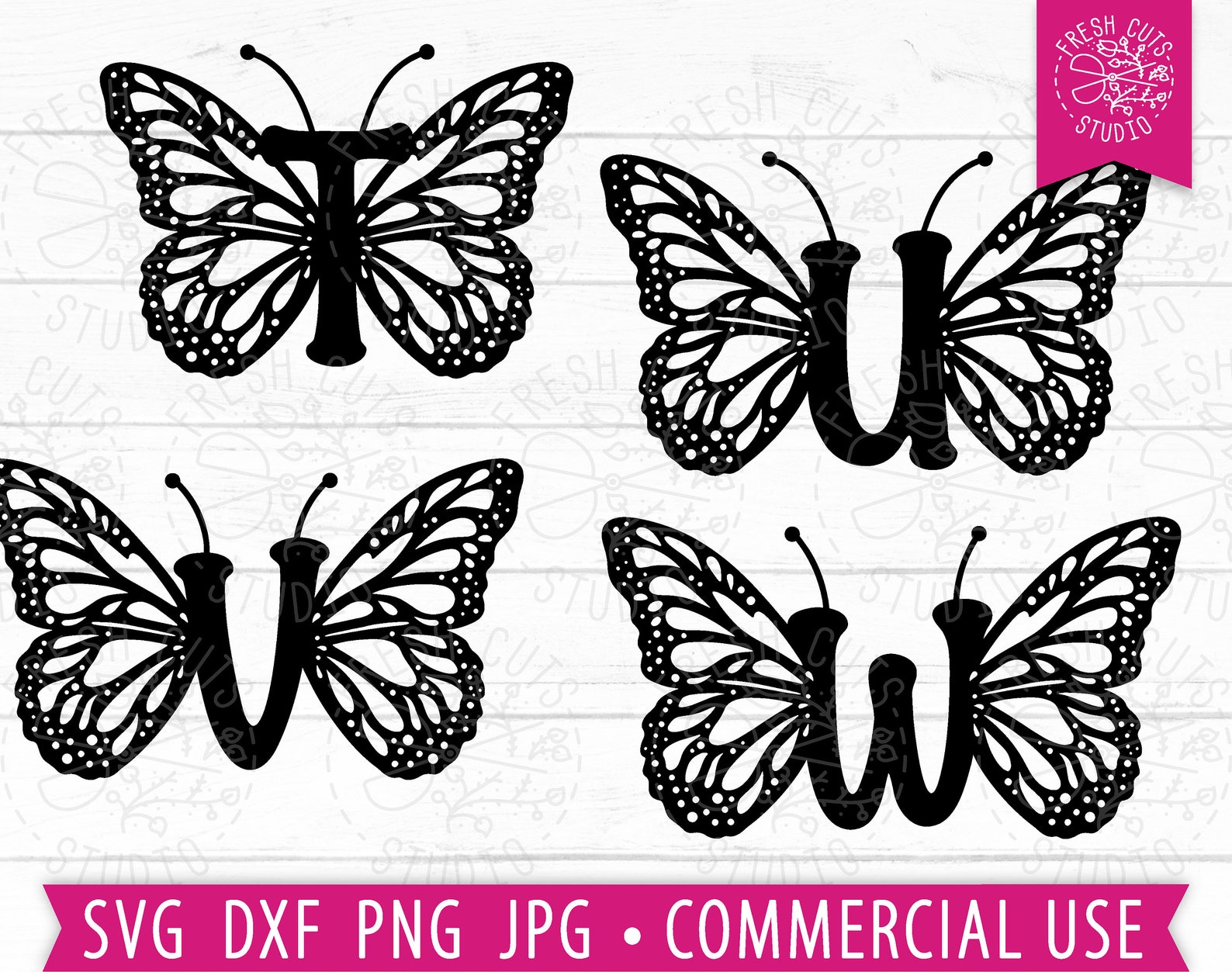 Butterfly Letters SVG Alphabet Cut Files, Individual Letters, Butterfly ...