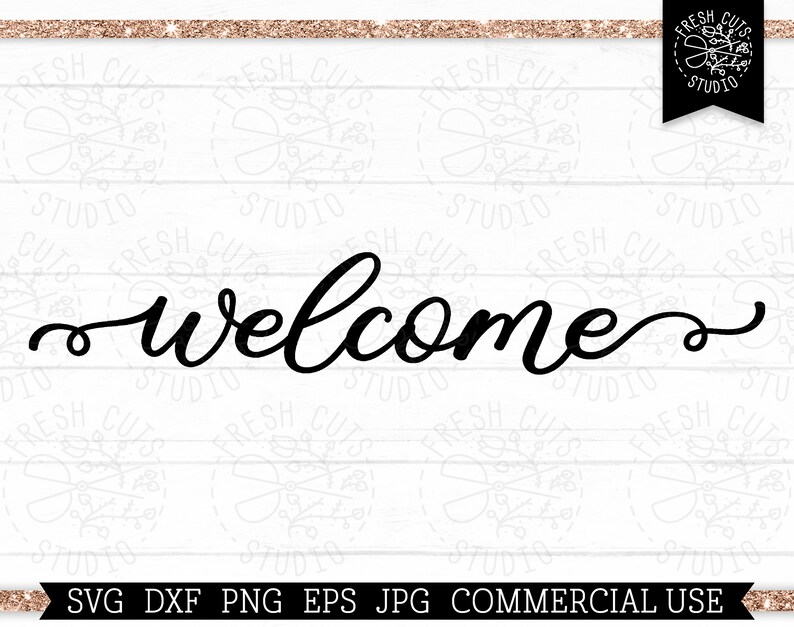 Welcome SVG Word Cut File for Cricut Silhouette Commercial - Etsy
