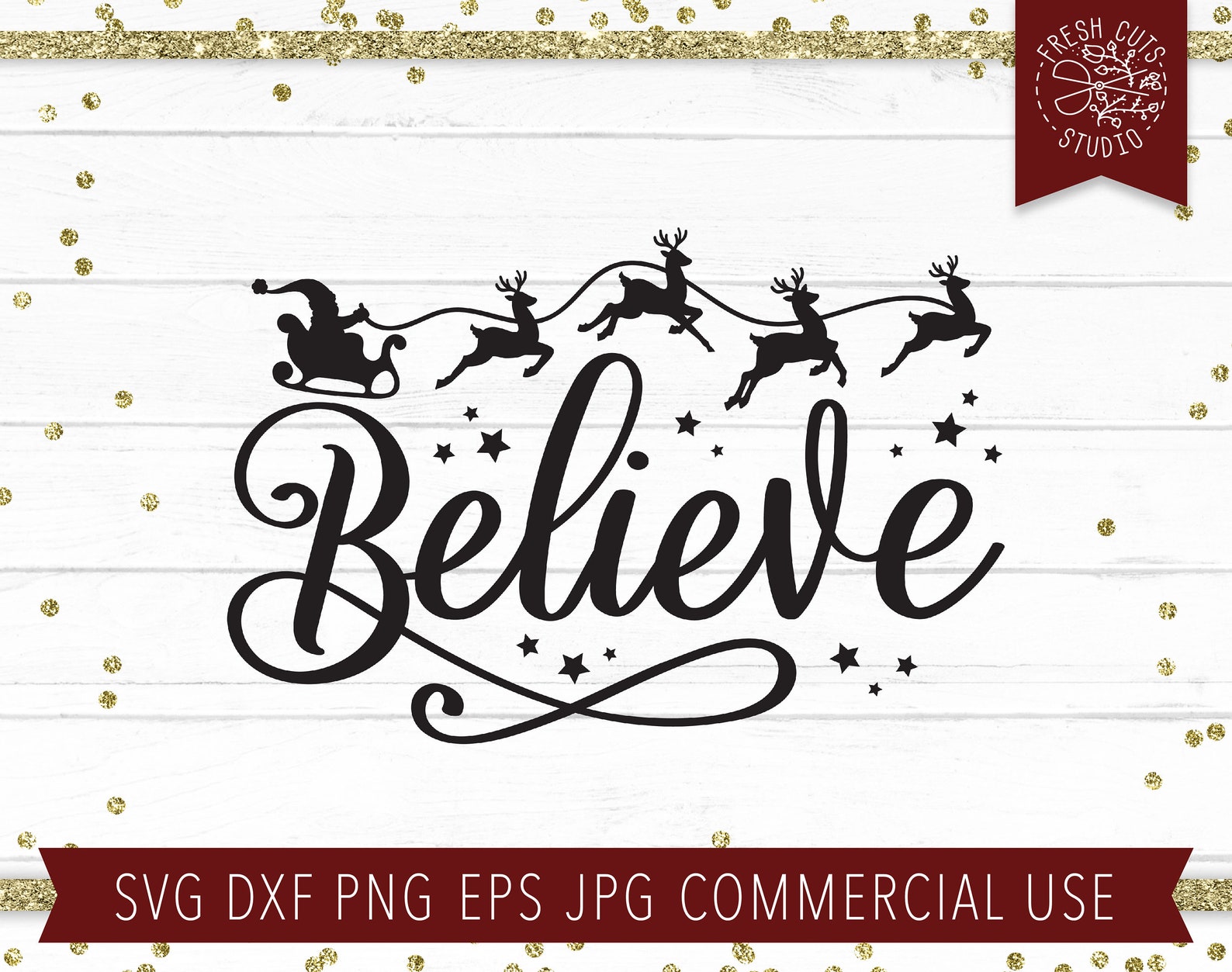 Christmas SVG Design Believe SVG File Believe Cut File - Etsy