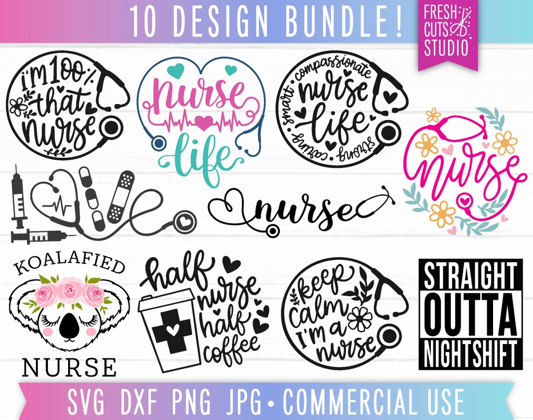 Nurse SVG Bundle, Funny Nurse Cut Files for Cricut, Nurse PNG, Nurse ...