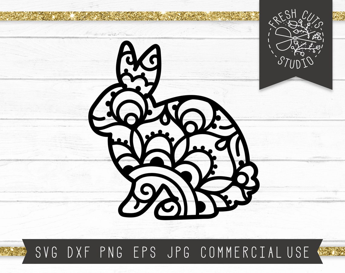Rabbit SVG Mandala Svg Mandala Bunny SVG Cut File for - Etsy