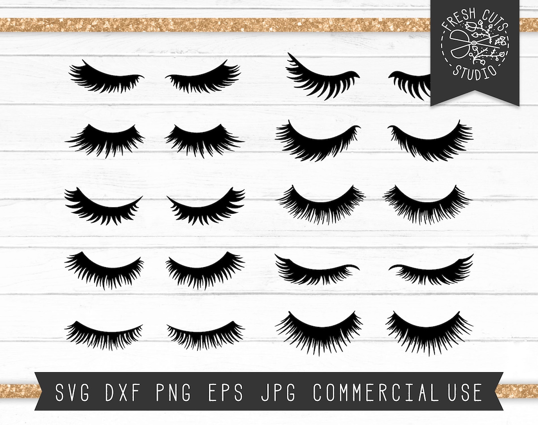 Eyelashes Svg Cut Files for Cricut, Silhouette, Instant Download, Lash ...