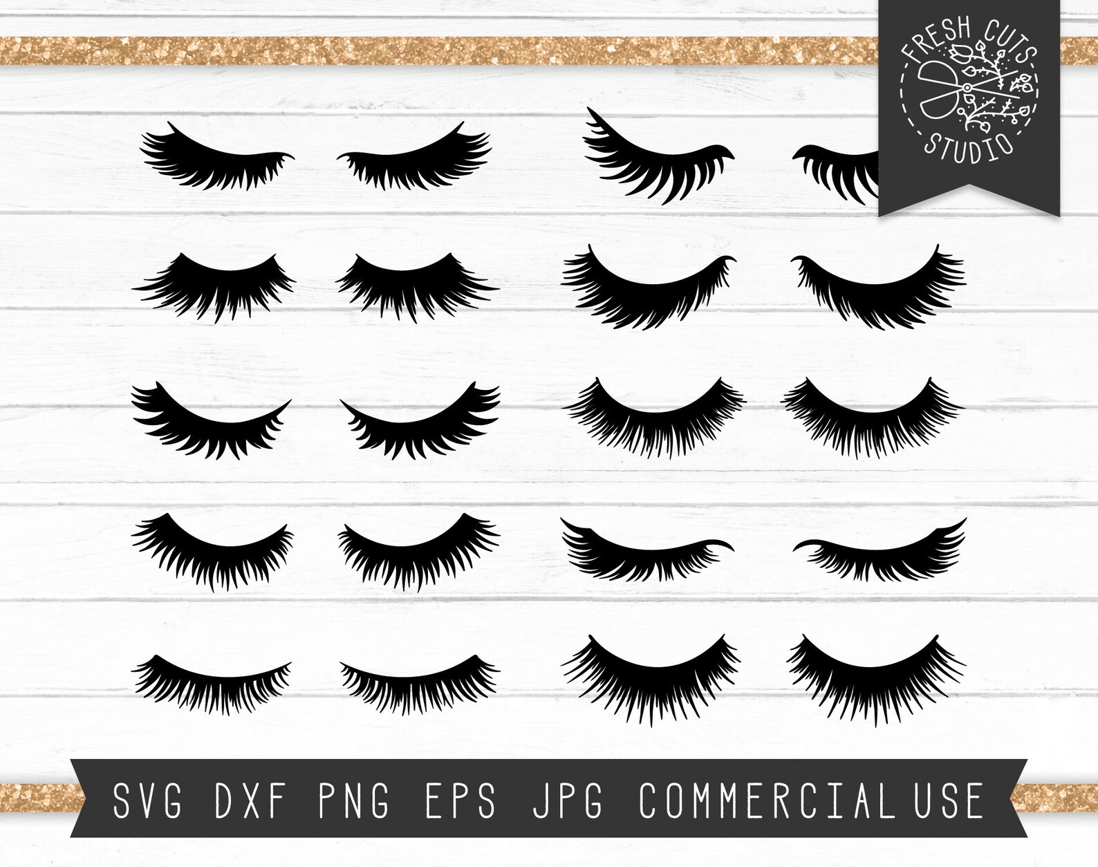 Eyelashes Svg Cut Files for Cricut, Silhouette, Instant Download, Lash ...