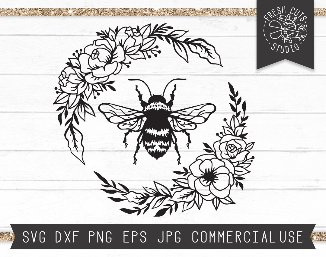 Bee Svg Cut File, Bee Kind Svg, Save the Bees Svg, Floral Bee Svg ...