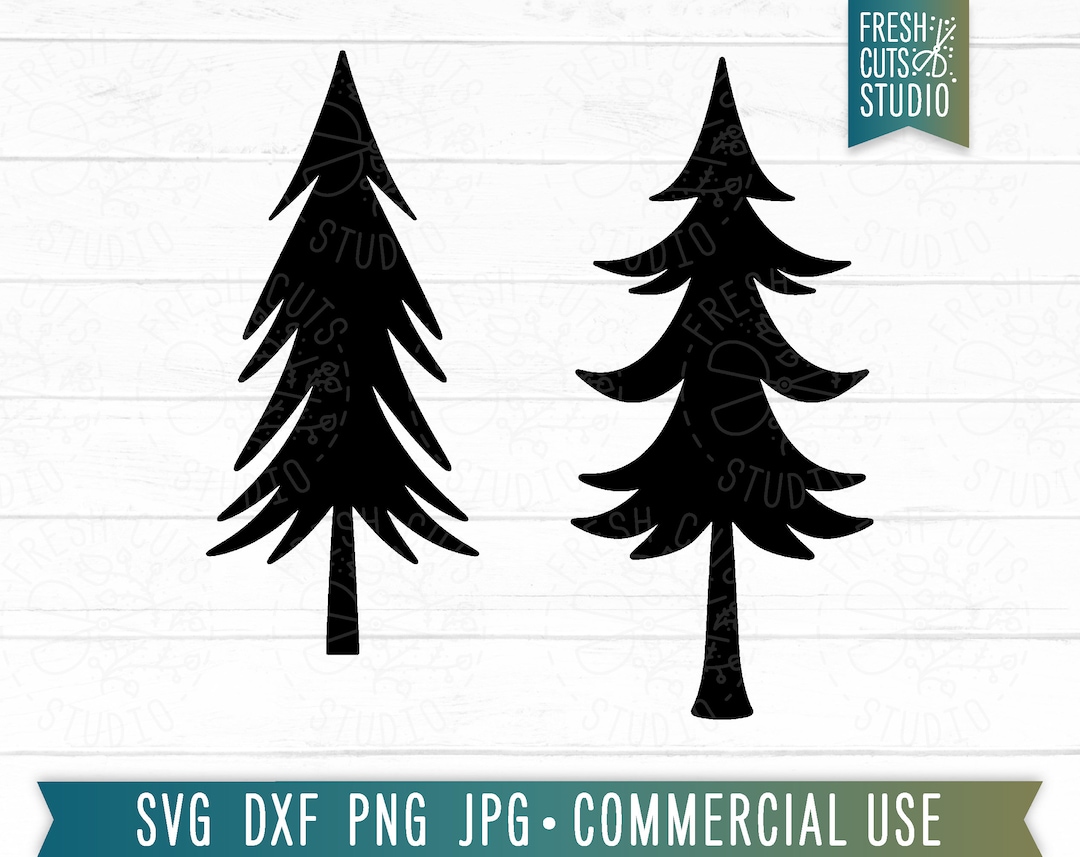 Hand Drawn Pine Tree SVG Cut File, Pine Tree Clipart, Wilderness ...