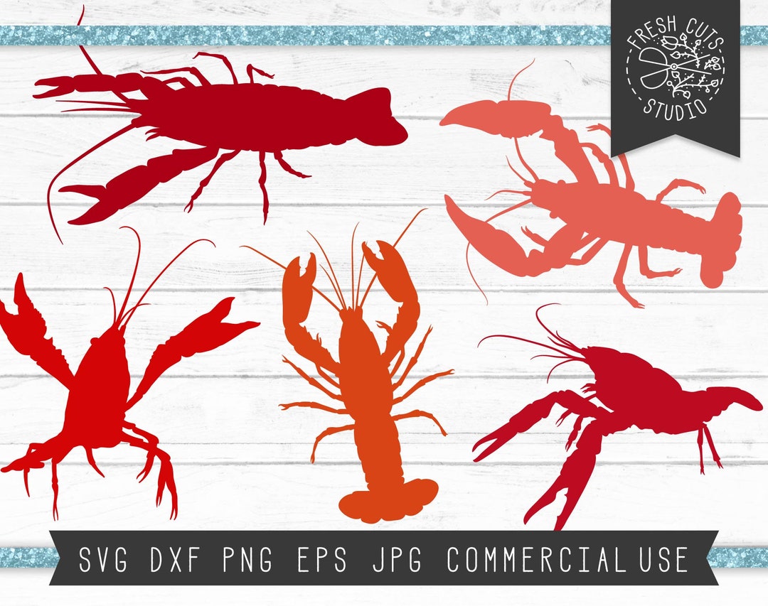 Crawfish SVG Cut File, Mardi Gras Crawfish Boil SVG Clipart, Lobster ...