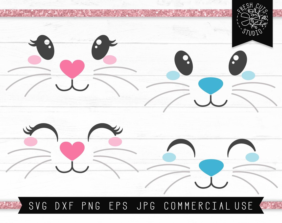 Bunny Face SVG Easter SVG Cut Files Woodland Rabbit Clip Art - Etsy