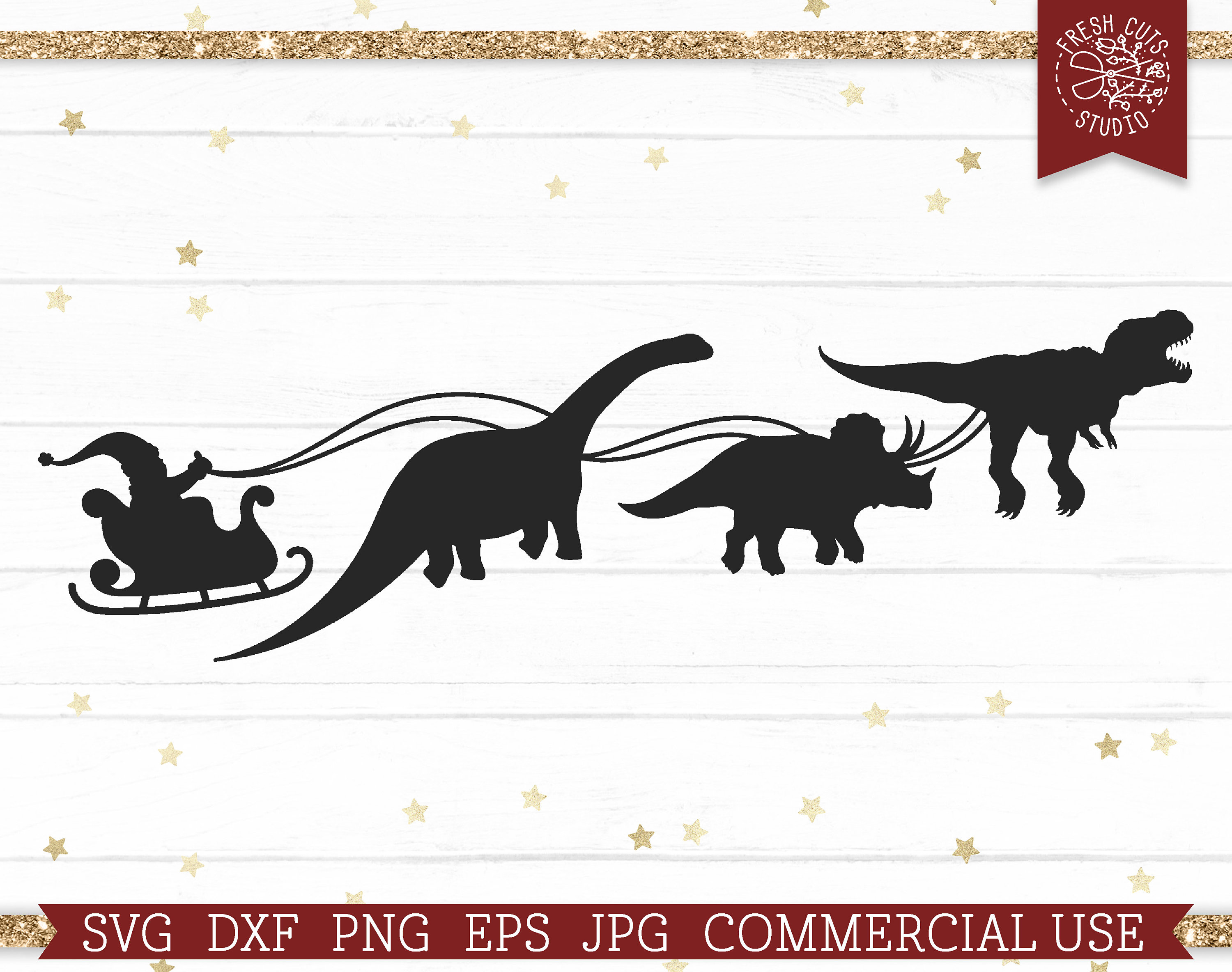 T-rex Dinosaur Sleigh Ride SVG Santa Christmas Dinosaurs SVG | Etsy