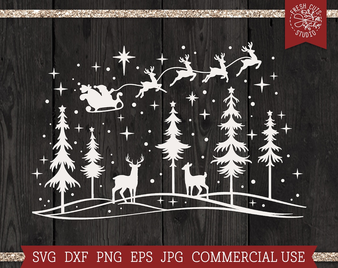 Winter Christmas Deer SVG Santa With Reindeer Cut File Cricut ...