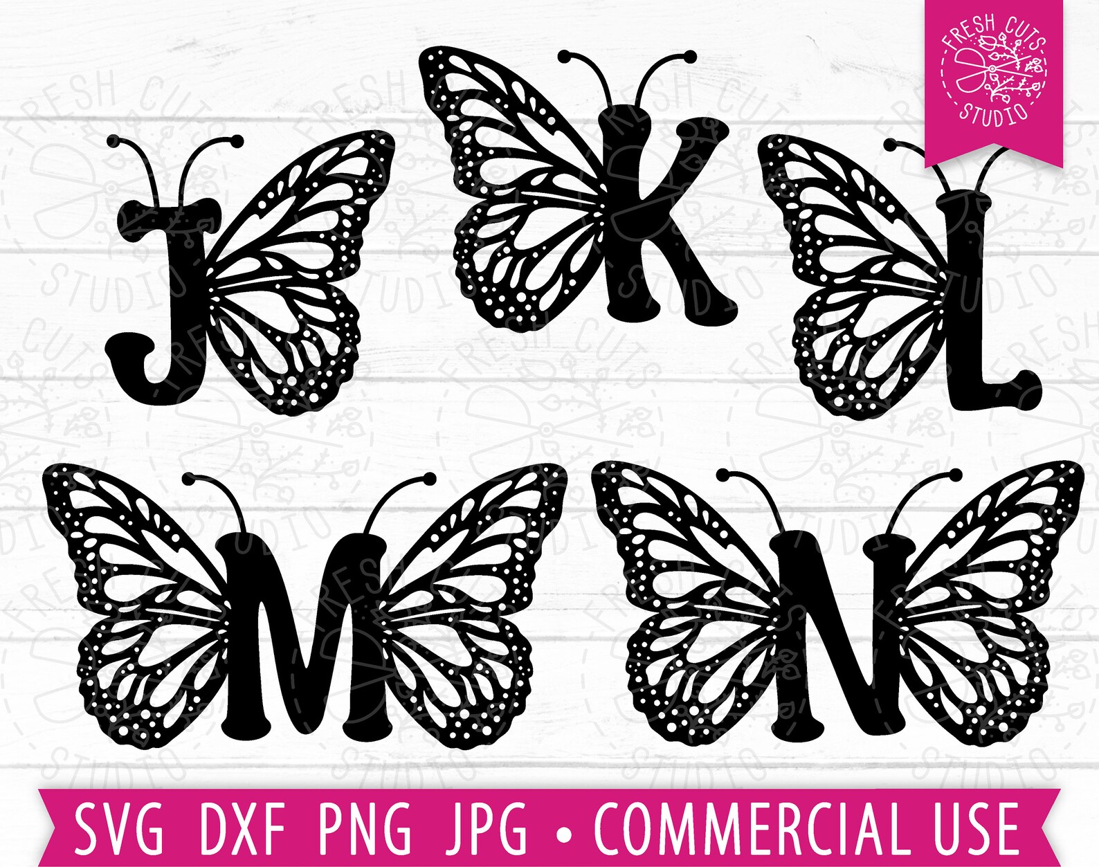 Butterfly Letters SVG Alphabet Cut Files, Individual Letters, Butterfly ...