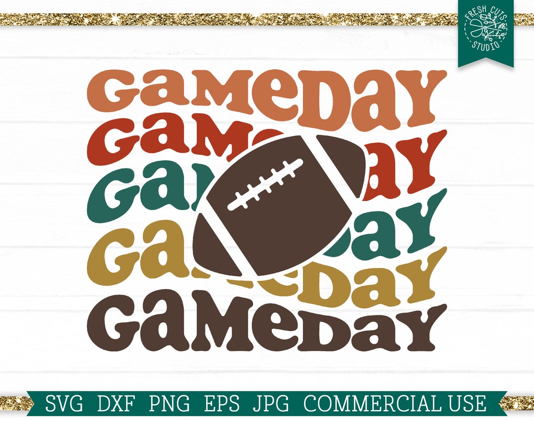 Game Day SVG Football Cut File for Cricut, Silhouette, Retro Football ...