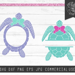 Sea Turtle Monogram Frame SVG Cut File for Cricut Silhouette, Beach Svg ...