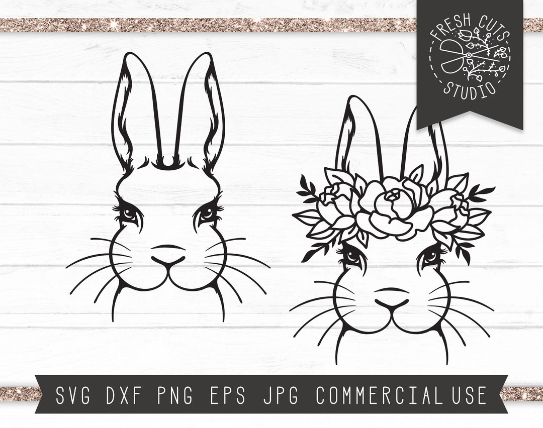 Rabbit Svg Cut File Floral Rabbit Svg Floral Svg Flower Bunny Svg