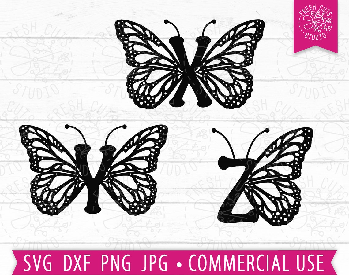 Butterfly Letters SVG Alphabet Cut File Cricut, Silhouette, Butterfly ...
