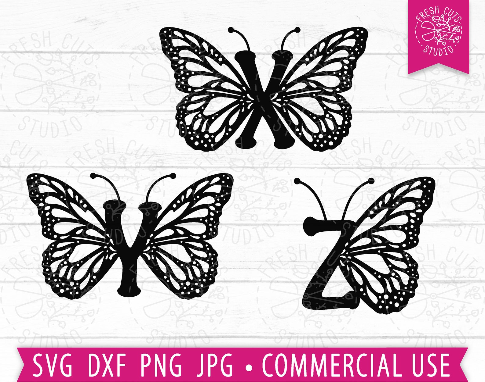Butterfly Letters SVG Alphabet Cut Files, Individual Letters, Butterfly ...