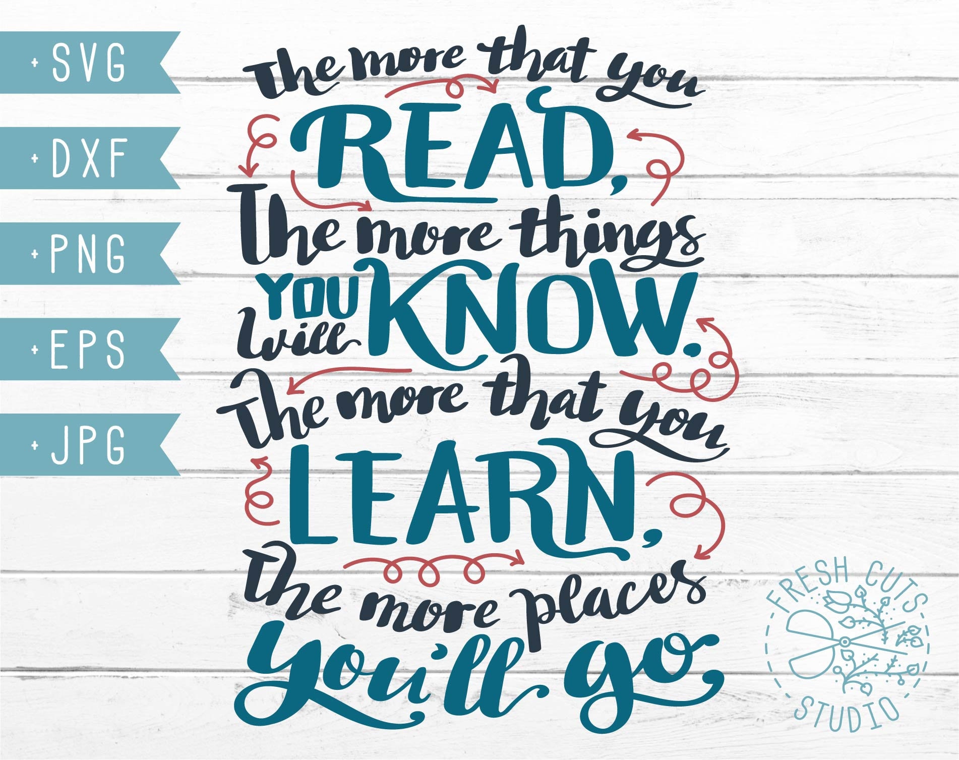 Teacher Reading Learning Quote SVG Silhouette Design The More | Etsy