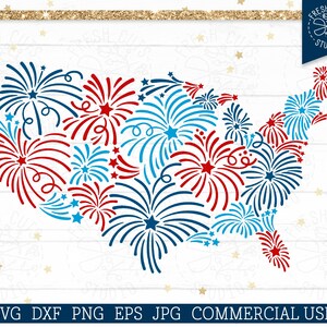 Fireworks USA Svg 4th of July Stars Cut File for Cricut, USA American ...