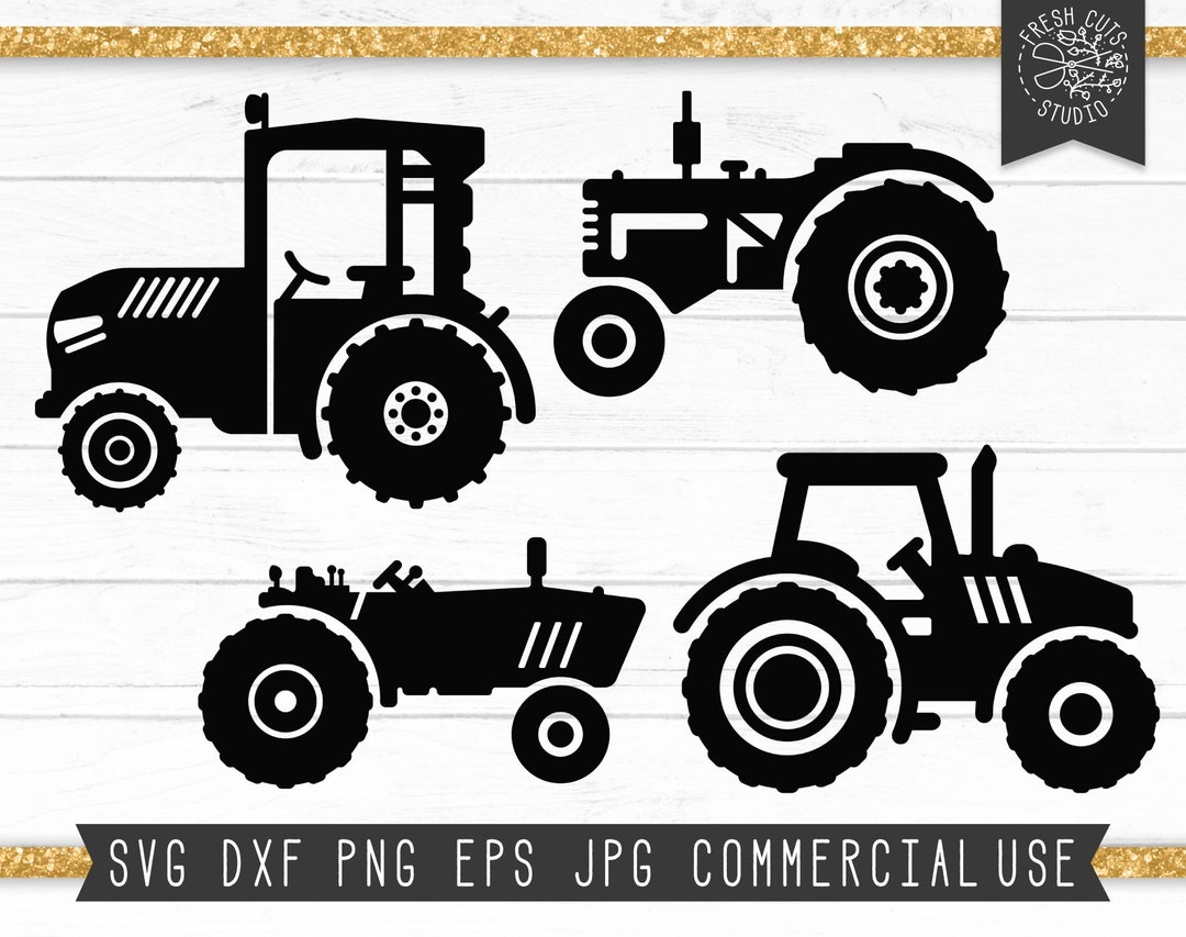 Tractor SVG Design Cut Files for Cricut, Tractor Silhouettes SVG ...