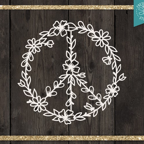 Floral Peace Sign SVG Hippie Boho Wildflower Cut File for - Etsy