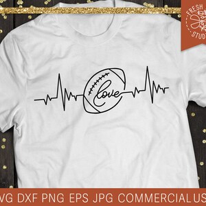 Football Love SVG Cut File, Fall Svg, Heartbeat Svg, Football Heartbeat ...
