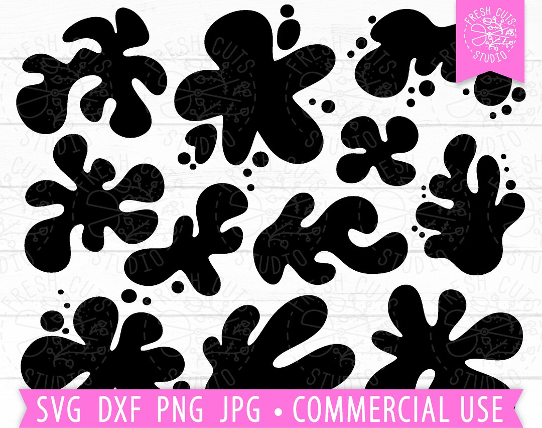 Splats SVG Cut File, Cow Spots Svg, Paint Splatters Svg, Blob, Png ...
