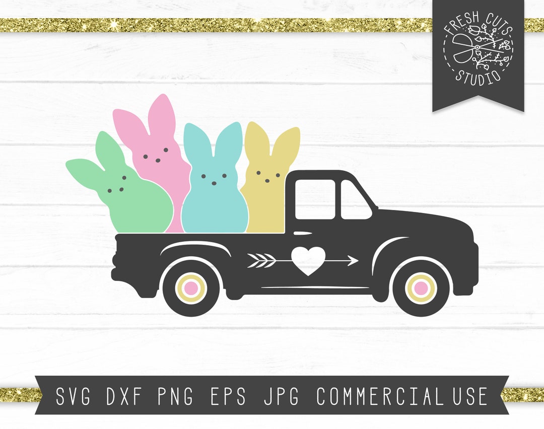 Easter SVG Truck Cut File for Cricut, Easter Truck With Bunny SVG ...