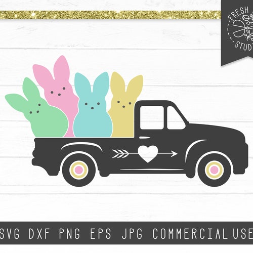 Easter SVG Truck Cut File for Cricut Easter Truck With Bunny - Etsy