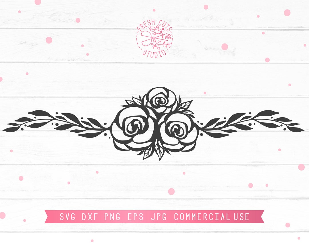 Rose Swag Svg Cut File Instant Download Digital Cricut Design, Hand ...